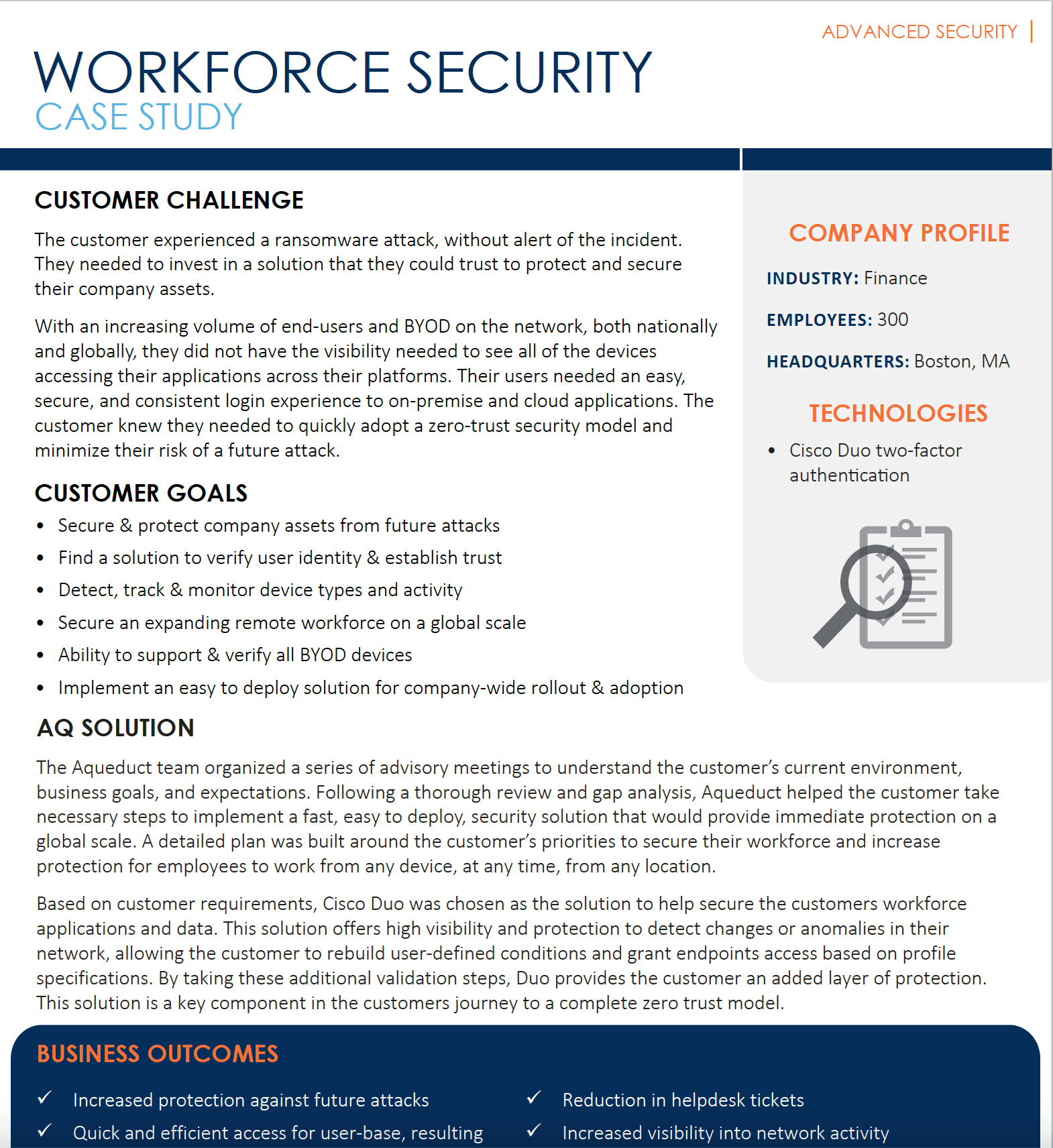 A Solution to Protect and Secure Company Assets - Aqueduct Tech